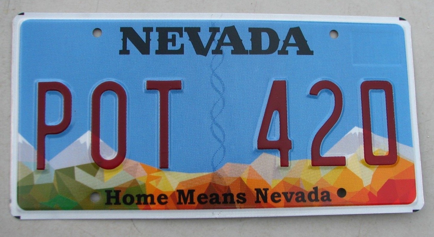 NEVADA VANITY LICENSE PLATE " POT 420 " MARIJUANA WEED DOPE SMOKE GROW ...