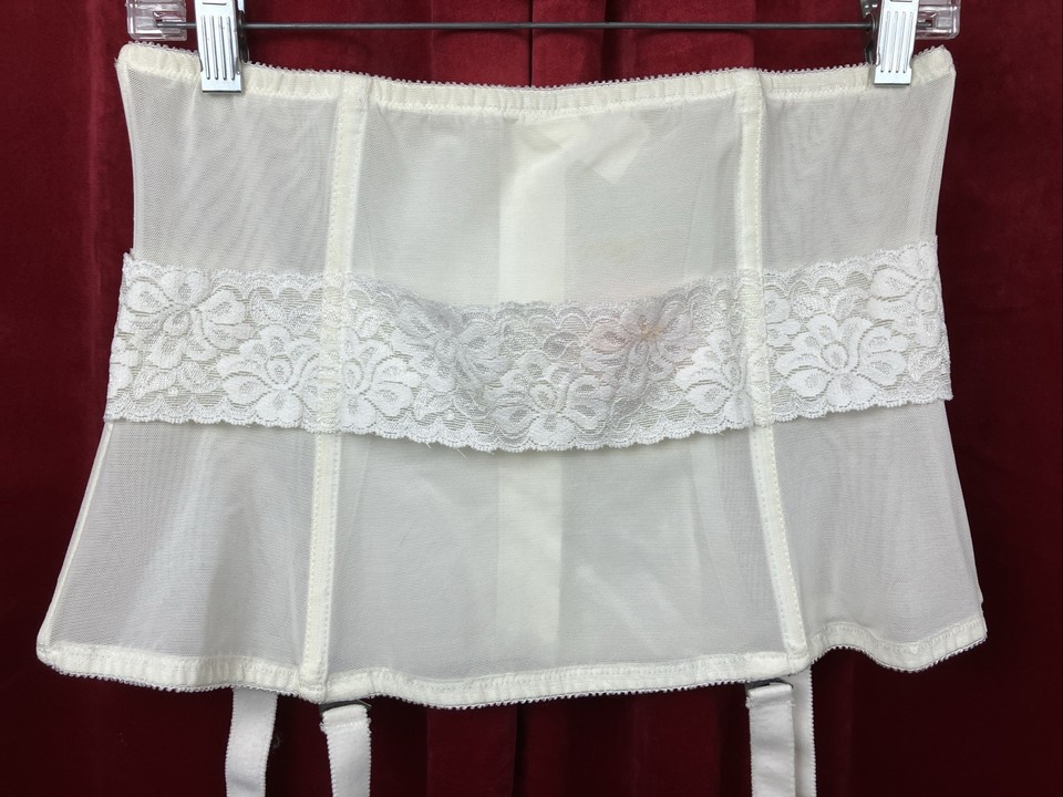 Fits 34 - 42 XL XXL Vintage mesh Waist Cincher Vintage Girdle Corset w ...