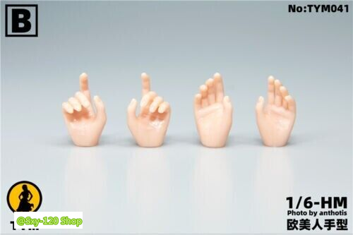 1/6 TYM041 Female Holding Gun Hand Shape Gesture Model Fit 12'' Pale ...
