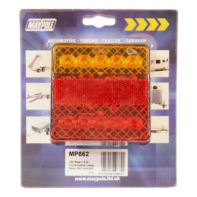 Maypole Electrical LED Trailer Lighting Square Rear Combi Light Fitting ...