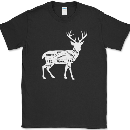 DEER MEAT CUTS Butcher T-Shirt Funny BBQ Grilling Hunting Venison Buck ...
