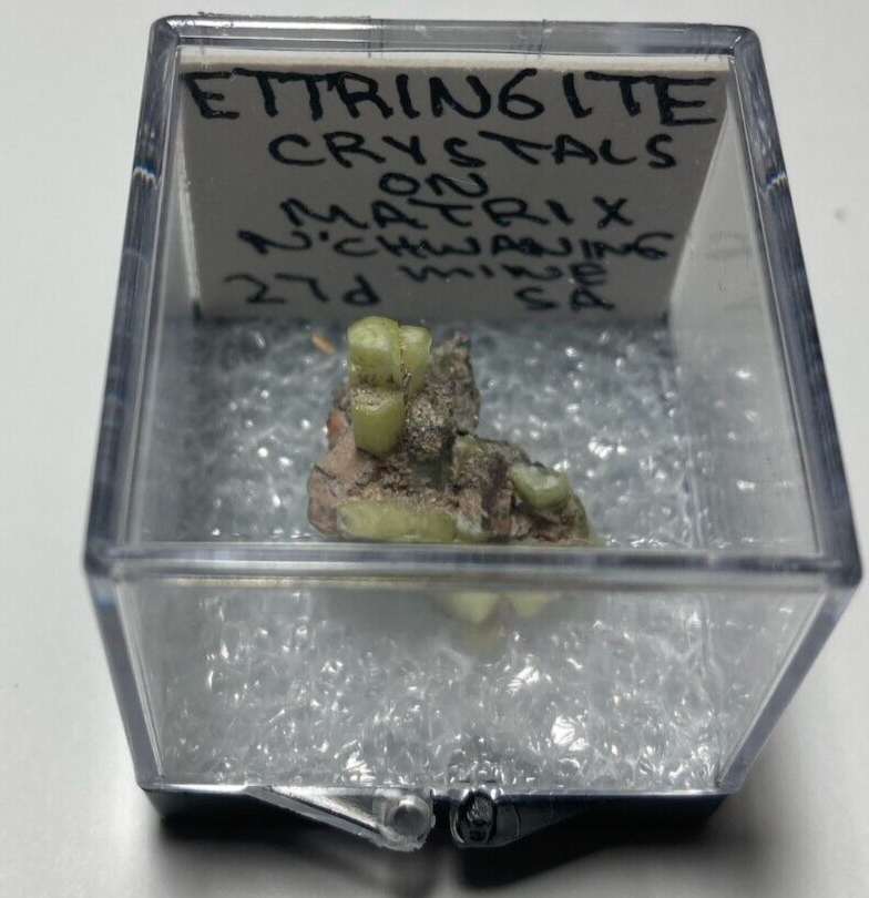 Rare Ettringite lemon-yellow crystals on matrix Thumbnail. N'Chwaning ...