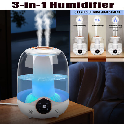 3 IN 1 Humidifiers For Bedroom Cool Mist Humidifiers For Home Desktop ...