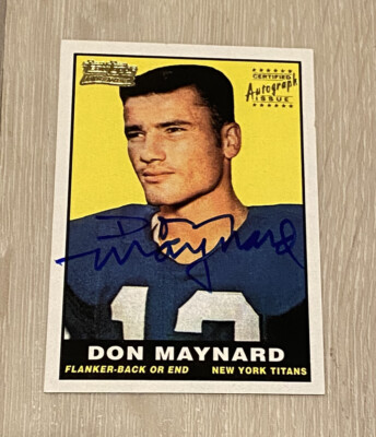 2001 Topps Archive Don Maynard Authentic On Card Auto Rookie Reprint ...