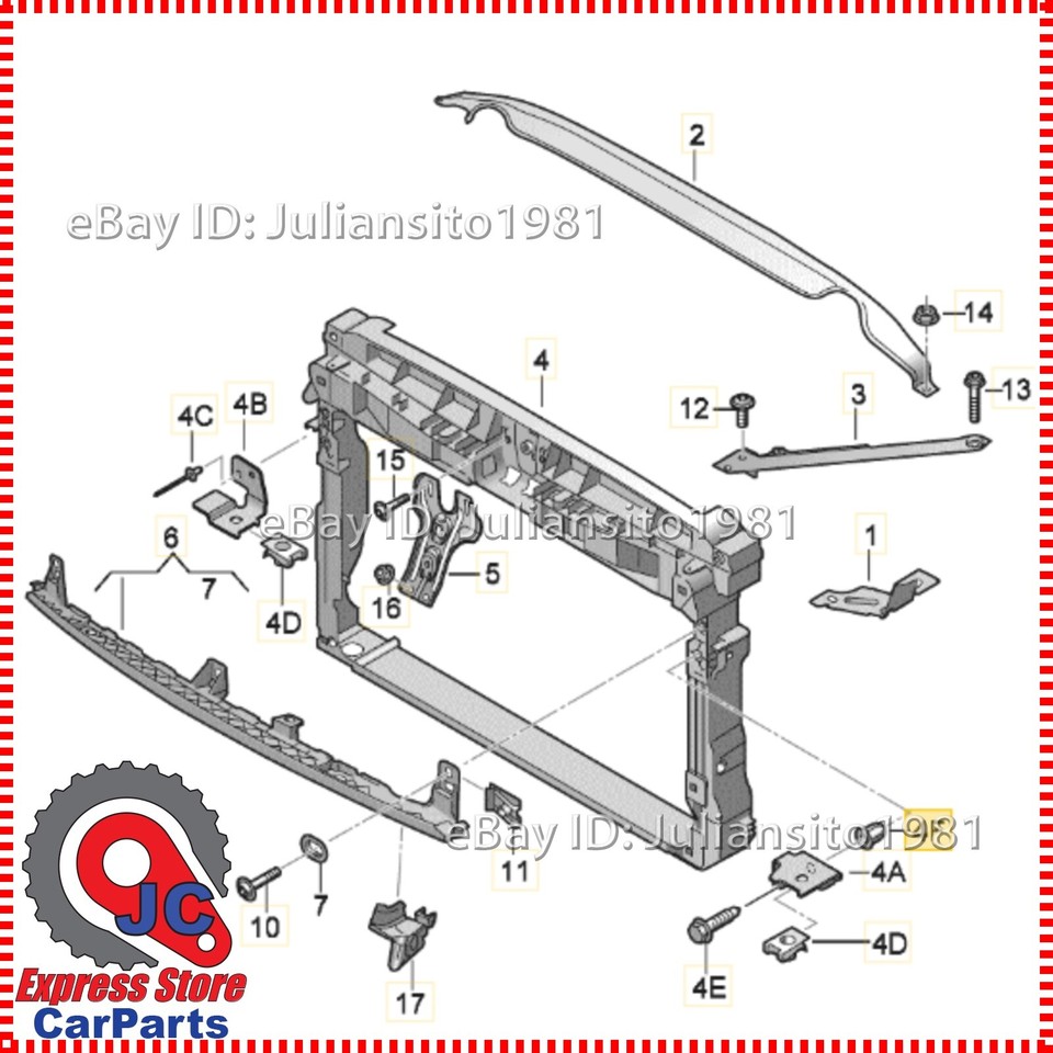 WHT002535 VOLKSWAGEN GENUINE OEM GOLF RADIATOR RIVETTED CAP NUT M6X2 | eBay