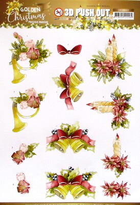 A4 DIE CUT 3D PAPER TOLE DECOUPAGE Push Out Sheet Christmas Candle ...