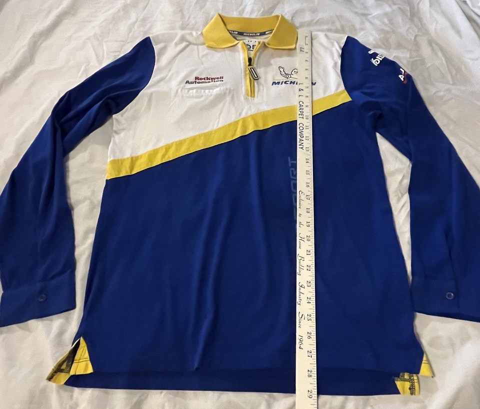 Audes Michelin Motorsports Long Sleeve Collar Shirt Polo Lrge Blue ...