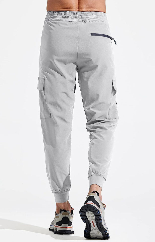 Libin Men's Lightweight Joggers Quick Dry Cargo Hiking X-Large, Gray ...