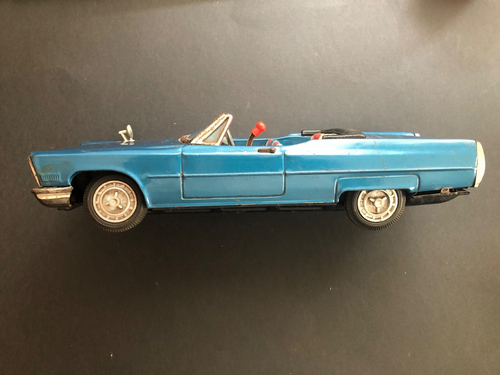 Vintage tin car Japan cadillac blue battery operated convertible toy ...