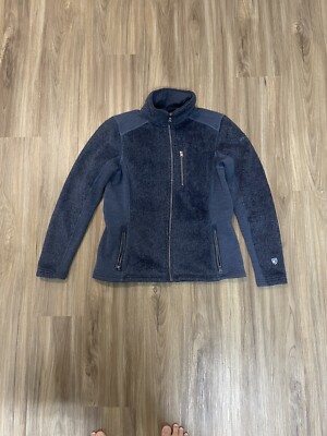 KUHL born in the mountains fleece lined full zip dark blue jacket sz ...