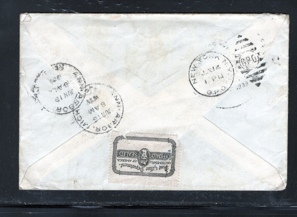 France nice express mail cover to US, US official seal on back 1939 | eBay