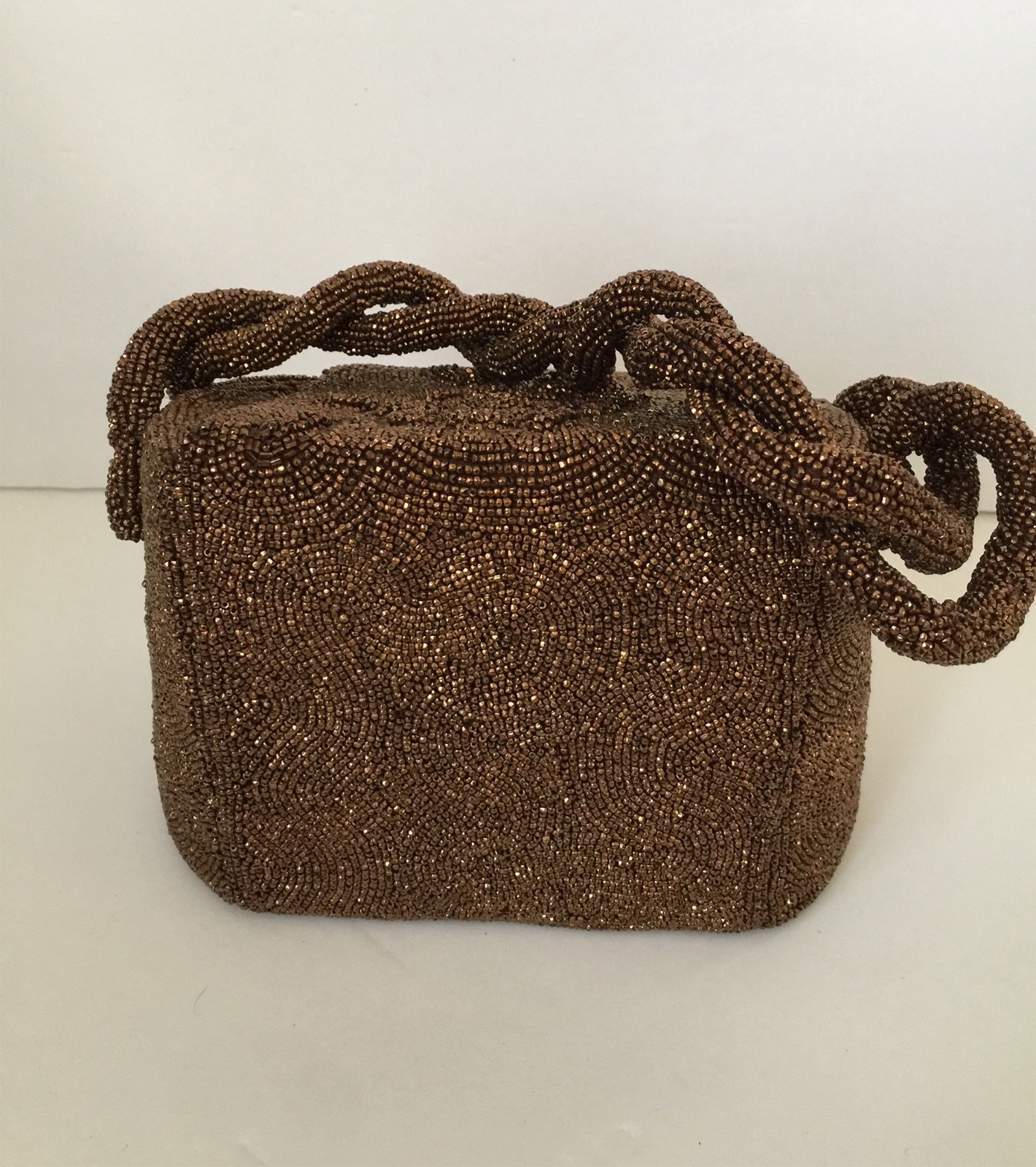 VTG 40s K & G Charlet French Copper Glass Beaded Box Bag | eBay