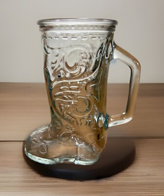 Cowboy Boot Drinking Glass Beer Mug Country Western 5 7/8” | eBay