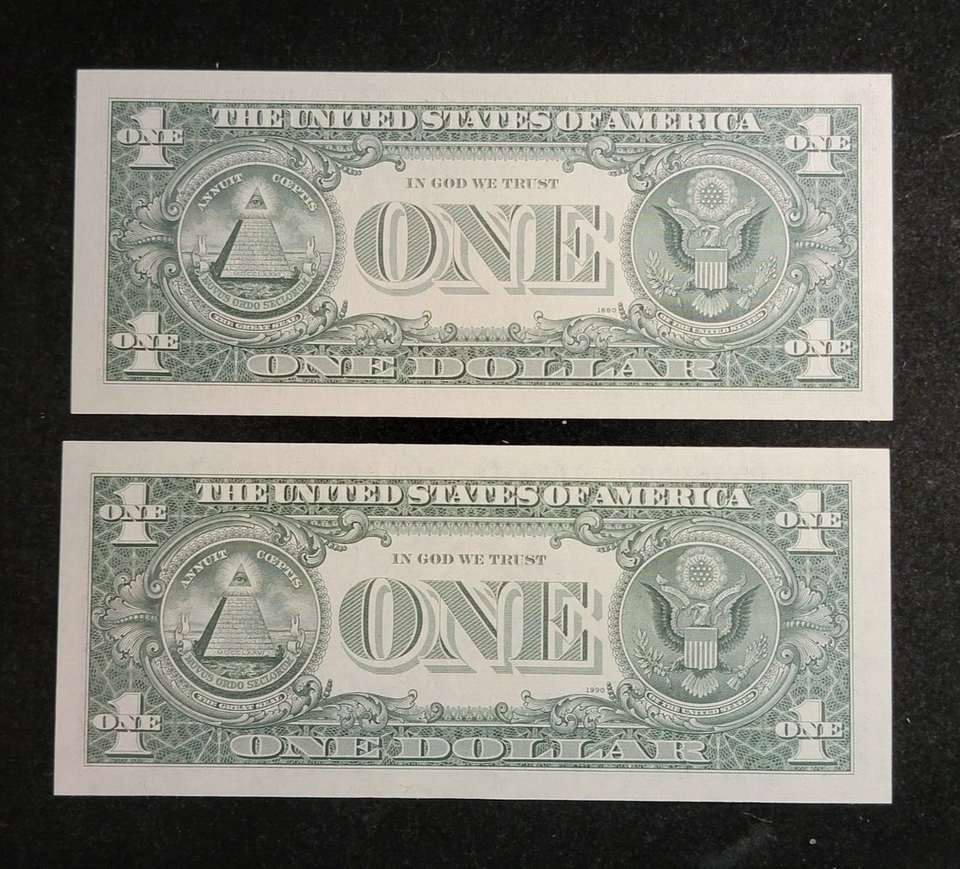 2 FANCY 1974 $1 MATCHING 10666666 Near Solid Serial Number Notes | eBay