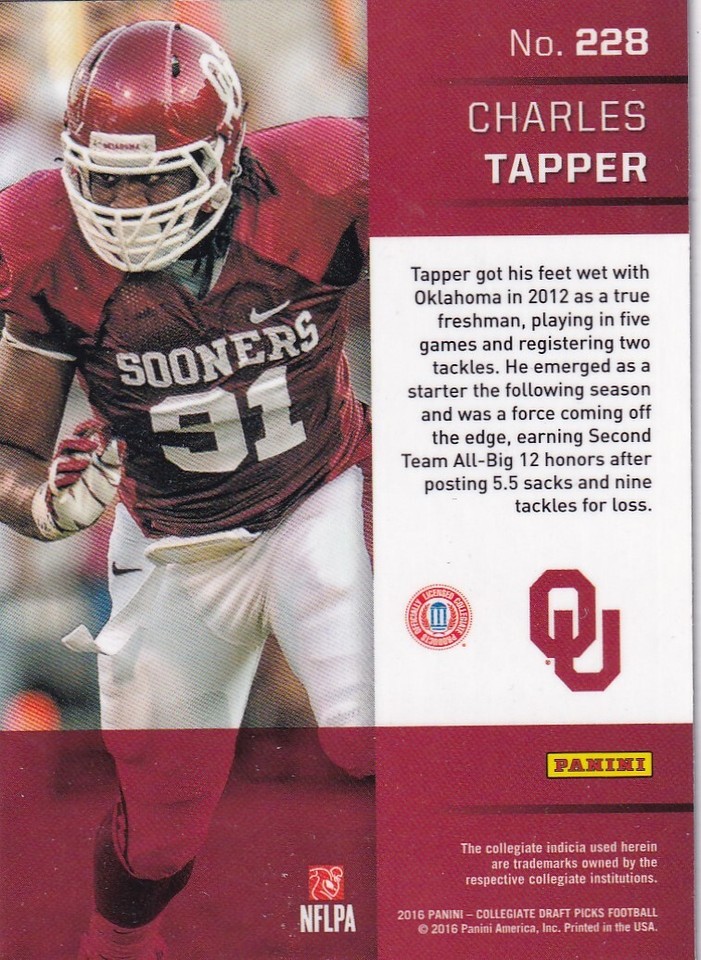 2016 Panini Prizm Collegiate Draft Picks #228 Charles Tapper | eBay