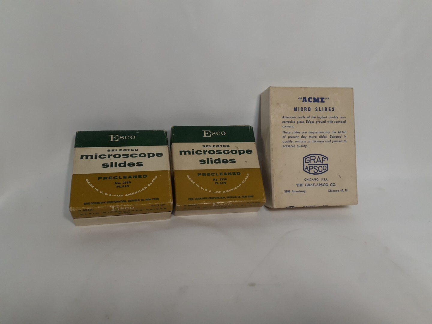 Vintage "ACME" & Esco Microscope Micro-Slides, #2950, 1/2 Gross, 25x75 ...