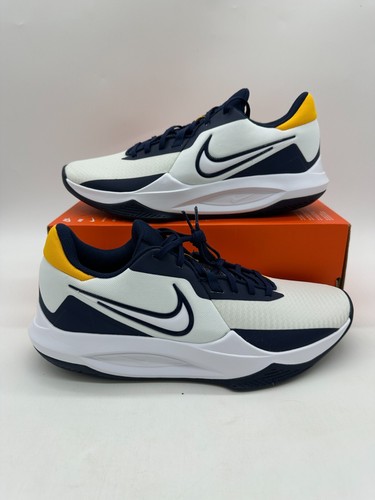 Nike Precision 6 VI Men's Size 13 White Navy Yellow Baskebtall Shoes ...
