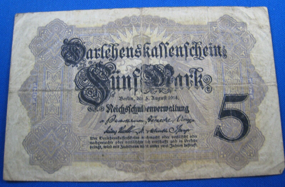 GERMANY 1914 - 5 MARK NOTE (ek) | eBay