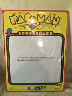 #8216 Arcade1up Pac-Man 18x24" Tin Scoreboard w/Marker, Cloth New In ...
