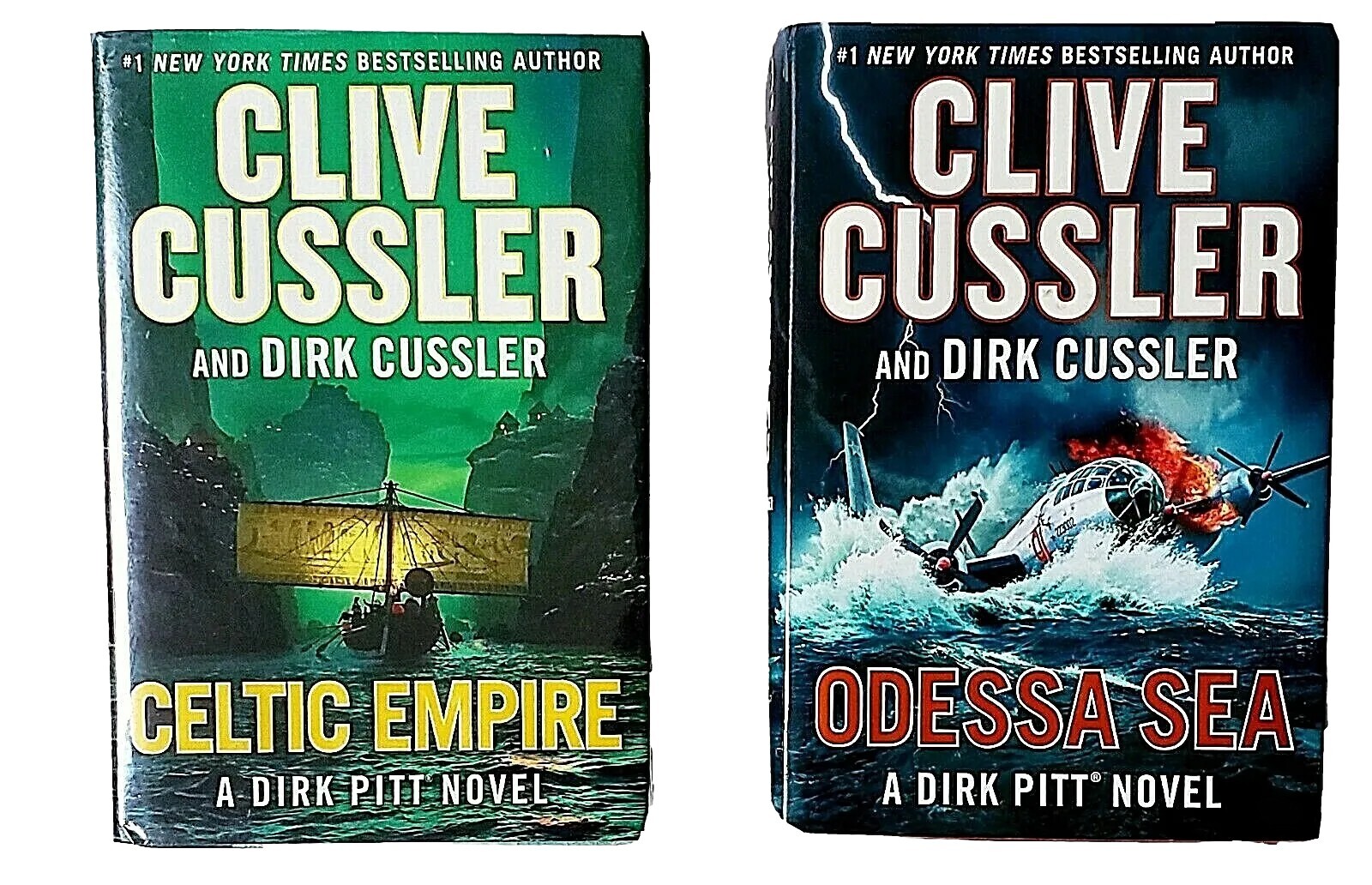 2 Clive Cussler Hardcover Books Celtic Empire And Odessa Sea Dirk Pitt ...