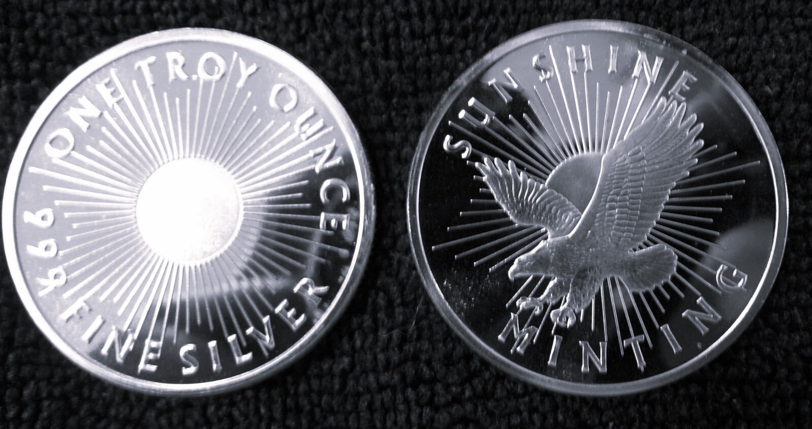 1 Troy oz. Sunshine Minting .999 Fine Silver Eagle Round Mint Mark SI ...