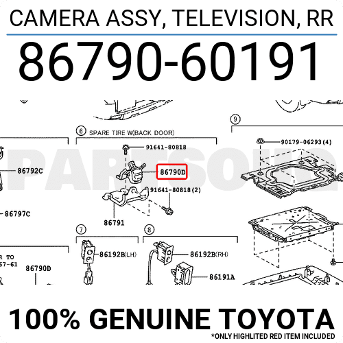 8679060191 Genuine Toyota CAMERA ASSY, TELEVISION, RR 86790-60191 | eBay
