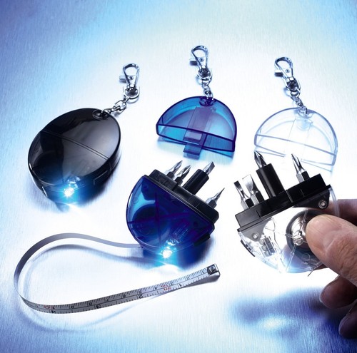 Mini Keyring Screwdrivers Set of 3 DIY Tools w/ LED Light, 4 Heads ...