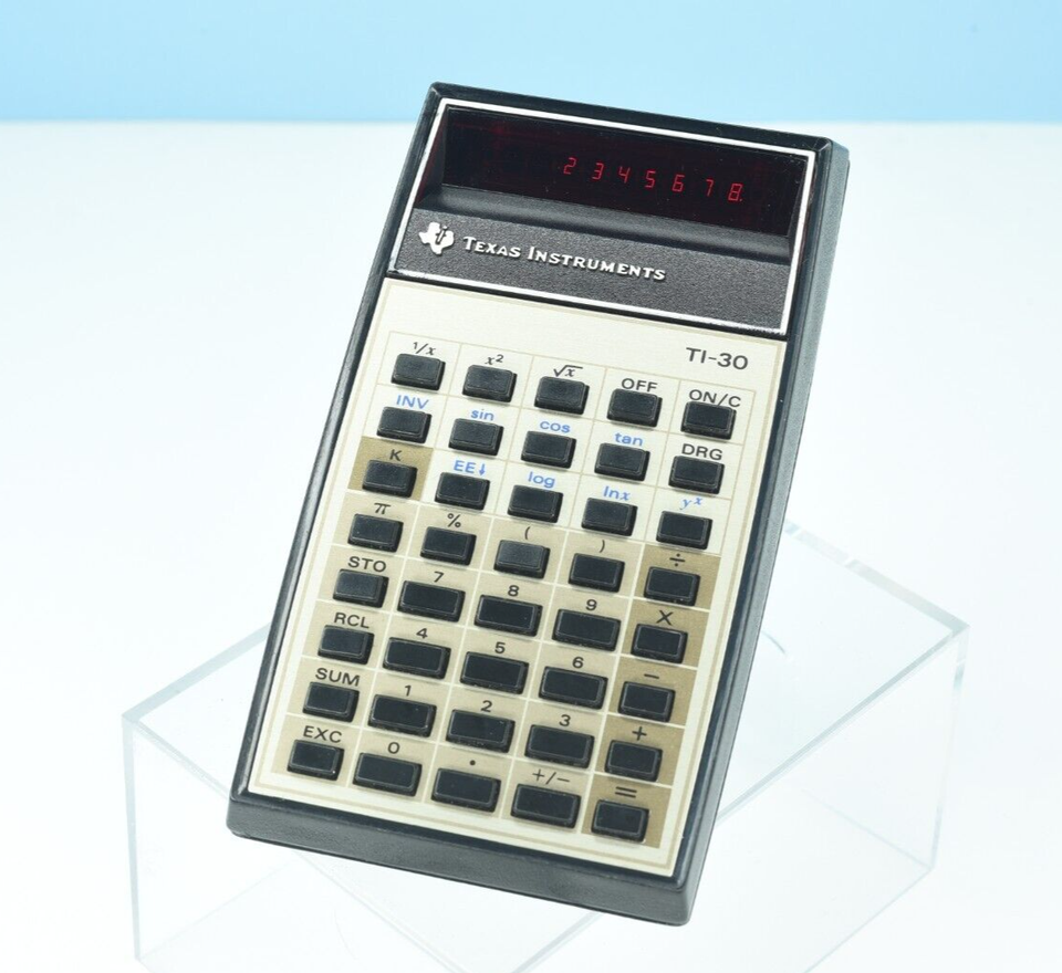 🔵 Vintage Texas Instruments TI-30 Calculator Tested WORKING 1970s Red ...