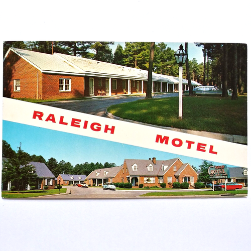 Raleigh Motel Williamsburg VA Virginia Postcard Multi-view Antique Cars ...