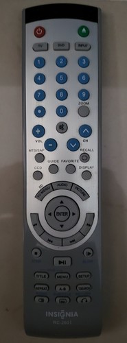INSIGNIA RC-260I TV/DVD Combo Remote / NSLTDVD20, NSLTDVD26, RTES06195 ...