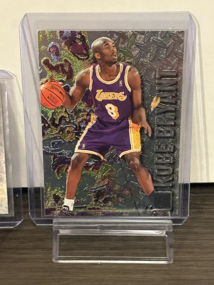 KOBE BRYANT ROOKIE Rare metal + FLOOR PIECE CARD PRISTINE + PRIZM MINT ...