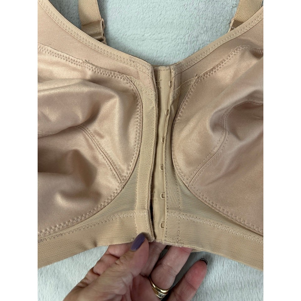 Glamorise Hook Front Bra 40G Nude Wire Free Plus | eBay UK