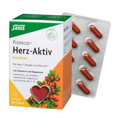 Salus PROTECOR Herz-Aktiv Kapseln 60 Stück (95g) mit Vitamin B1 und ...
