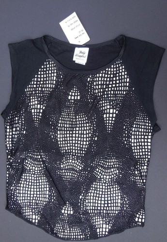 Body wrappers Dance Black Silver Crocodile Cap Sleeve Top Sheer Inset ...