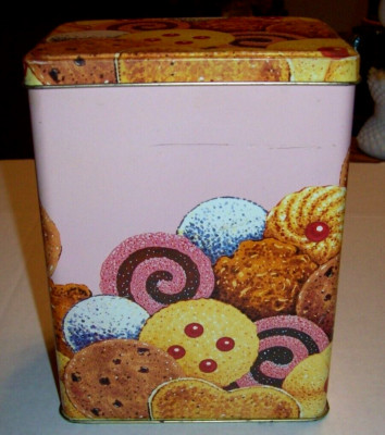 Vintage Pink Cookie FTD Rectangle Tin Container 5"X3.5"X 3.5" Made In ...