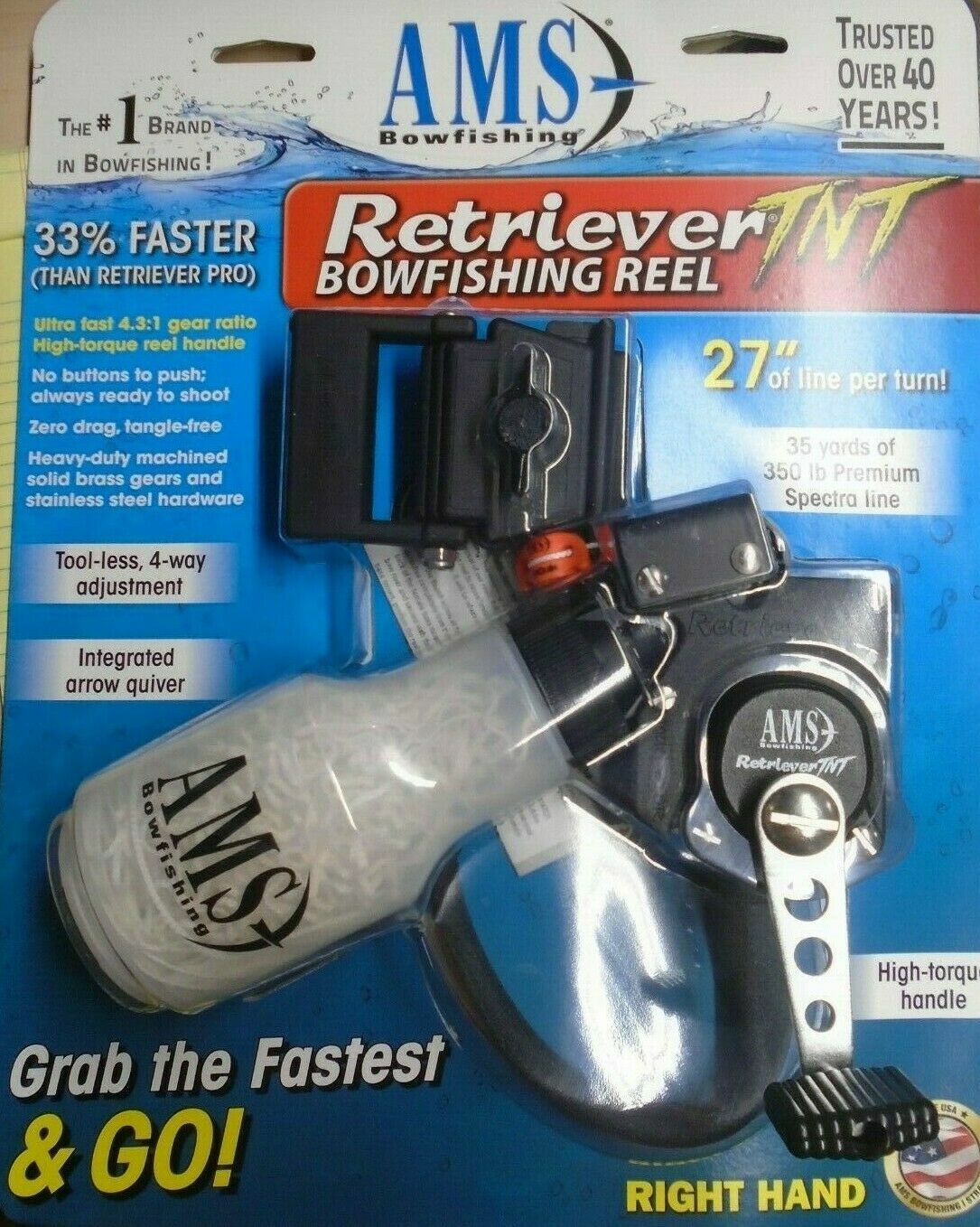 AMS Retriever TNT Tournament Bowfishing Reel! bow fishing OFFERS ??? | eBay