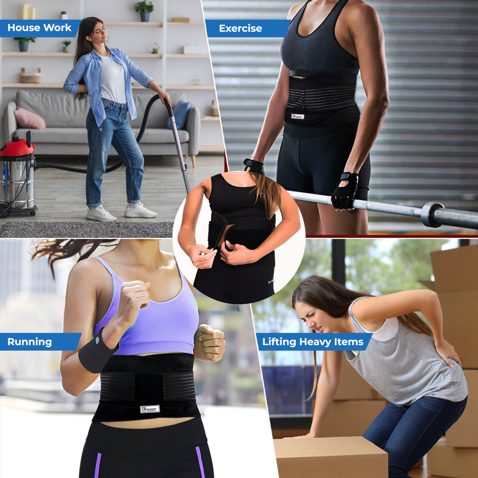 Adjustable Neoprene Double Pull Lumbar Support Lower Back Belt Brace ...