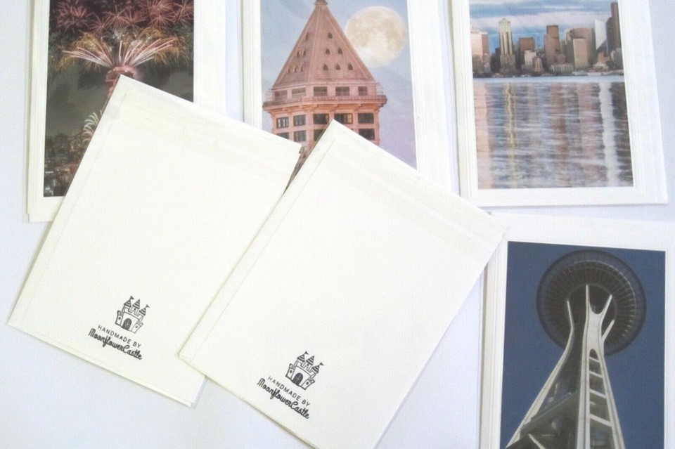Set of 6 Seattle Photo Greeting Cards, Washington Blank Note Cards ...
