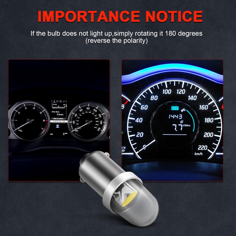 20Pcs BA9s 1895 H6W 53 57 Bayonet LED Light Bulbs for Instrument Dash ...