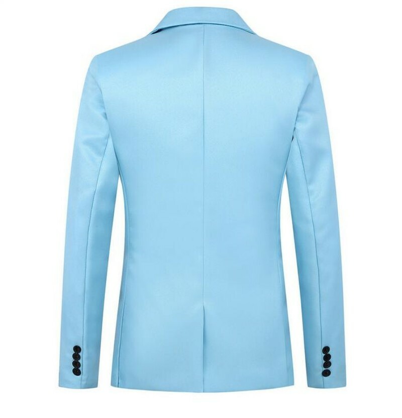 Men's Business Casual One Button Jacket Blazer Wedding Slim Fit Long ...