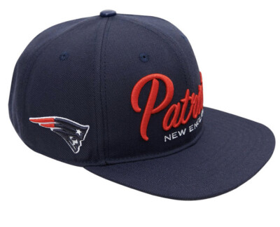 NEW ENGLAND PATRIOTS SCRIPT WORDMARK SNAPBACK HAT PRO STANDARD | eBay