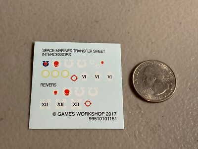 BAGC TRANSFERS SPACE MARINES INTERCESSORS TRANSFER SHEET WARHAMMER 40K ...