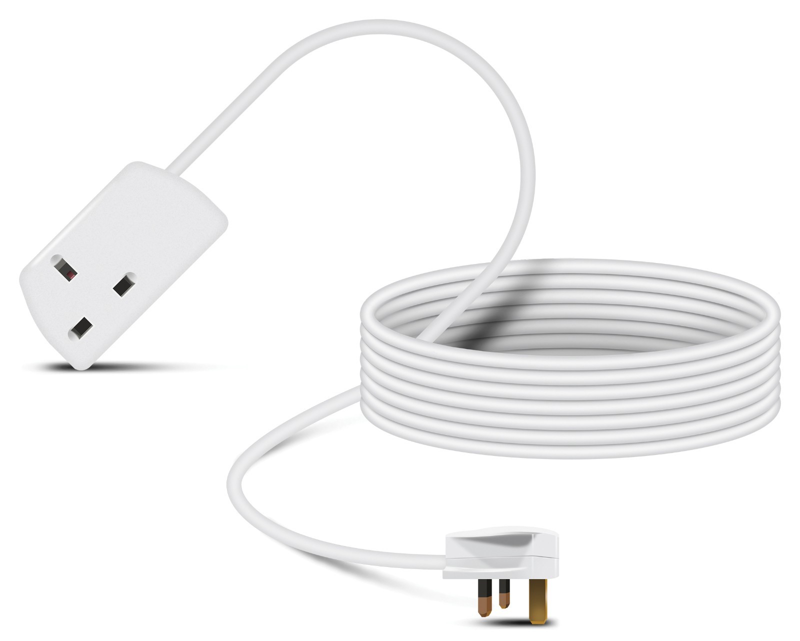 1 Gang One Way Extension Lead White 1mtr, 3mtr, 5mtr, 10mtr | eBay UK