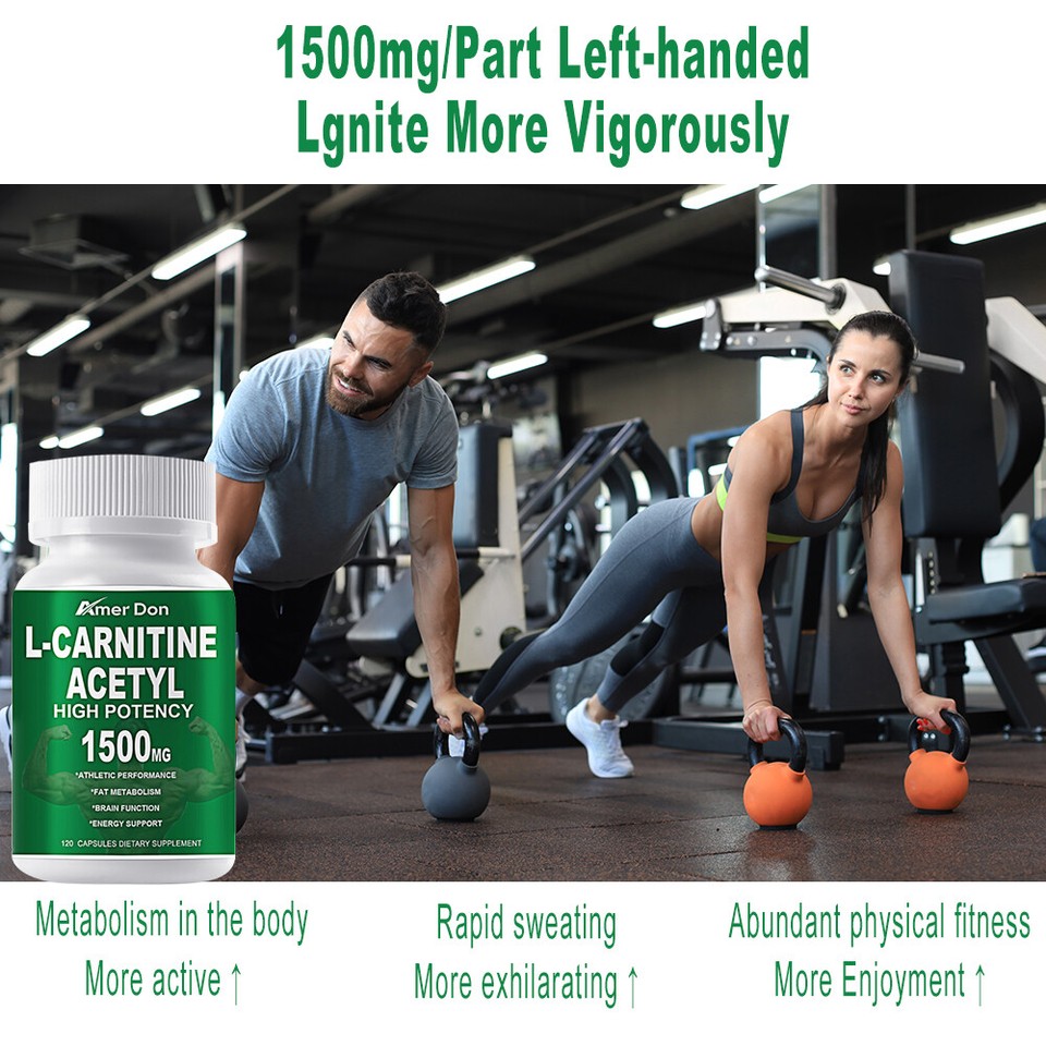 ACETYL L-CARNITINE (ALCAR, ALC) TABLETS 1500mg 120 Capsules ...