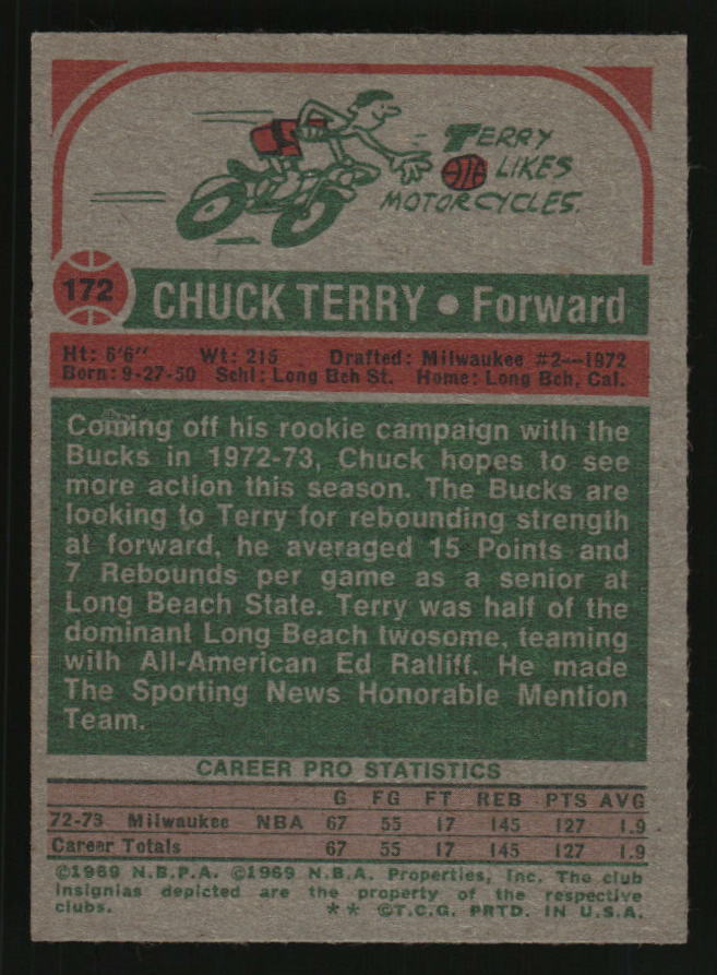 1973-74 Topps #172 Chuck Terry | eBay