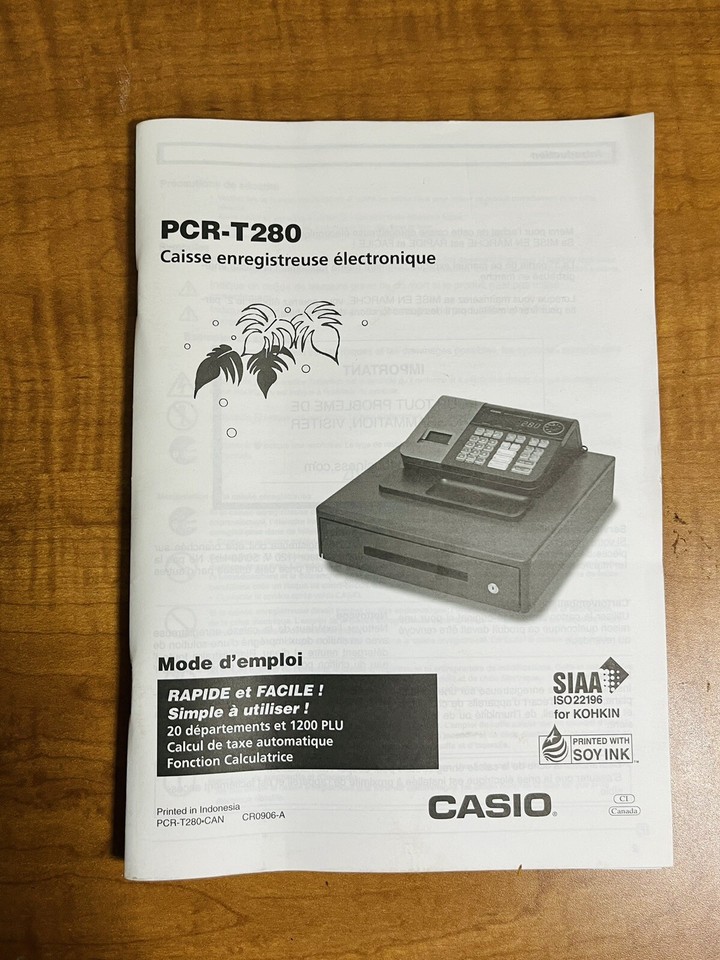 Casio PCR-T280 Cash Register Tested/ Works with Drawer & Operator Keys ...