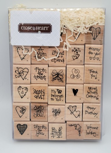 CTMH Close to My Heart 30 HEARTS LOVE & VALENTINE Clean Wood Rubber ...