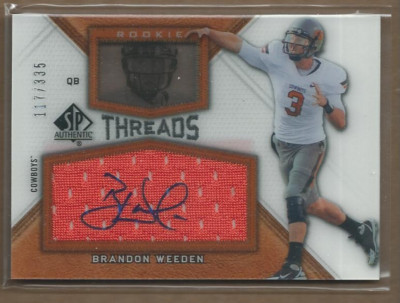 B1151 - 2012 SP Authentic Rookie Threads Autografi #RTBW Brandon Weeden ...