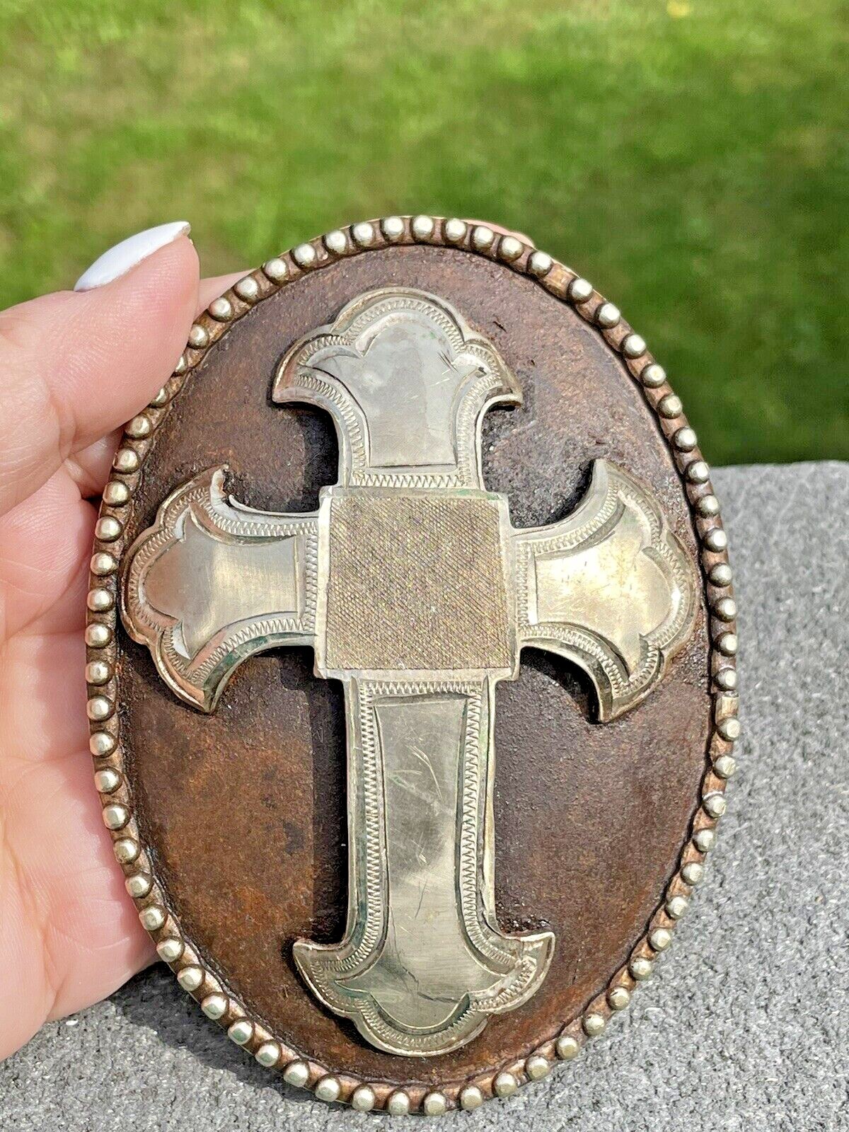 Vintage Jose Luis German Silver Old Mexico Cross Belt… - Gem