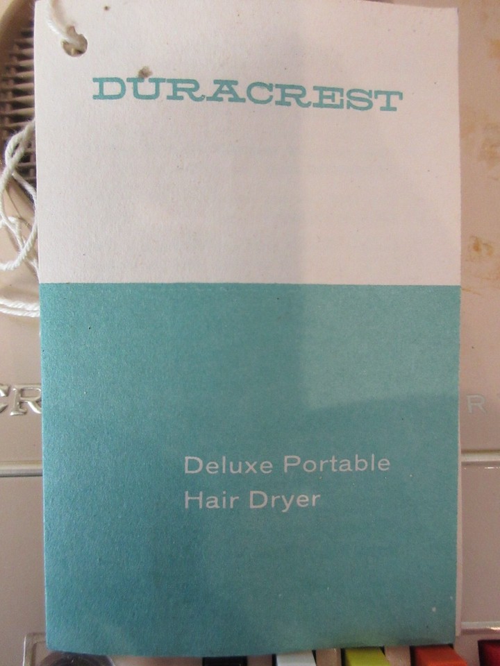 Duracrest Deluxe Portable Hair Dryer D1805 Tested & Works VTG Mid ...